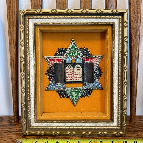 Wall Decor | Vintage 3d Judaica Shadow Box Art Ten Commandments Magen ...